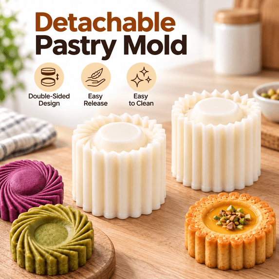 Hand Press Pastry Mold Double Ended Mooncake Cookie Press Flower ...