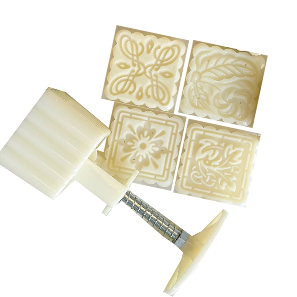 Hand Pressure Cakes Square Flower Cookie Stamp Cakes Maker MidAutumn ...