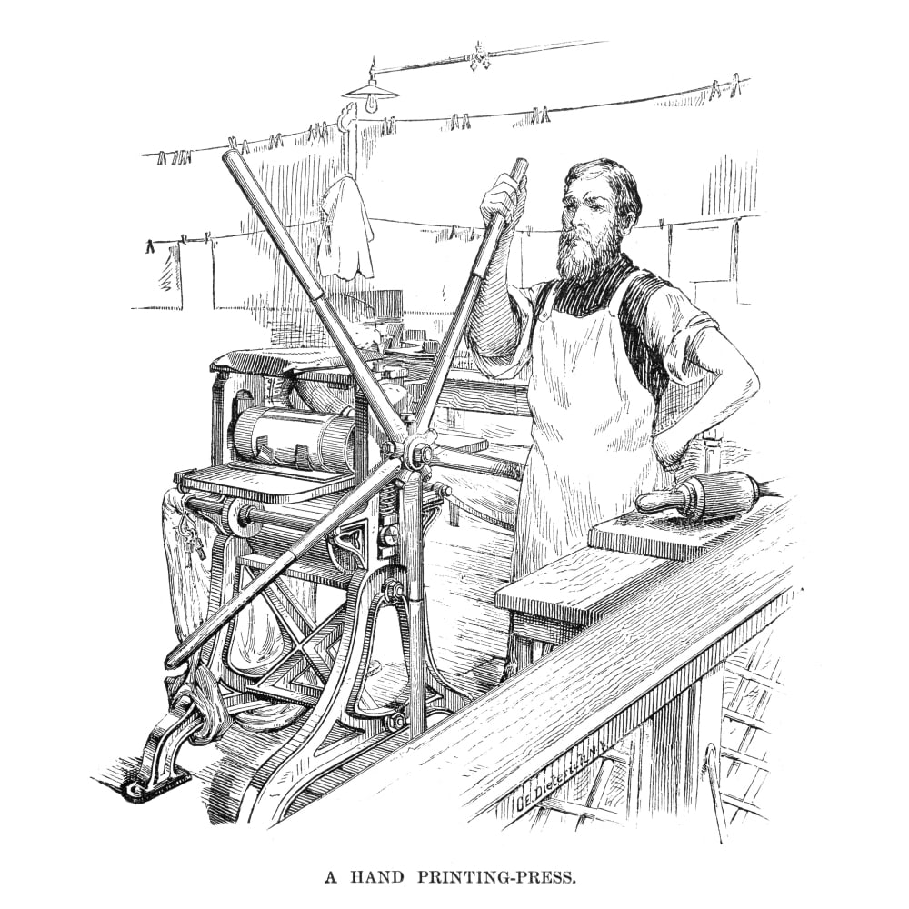Hand Printing-Press 1890. Nbanknote Printing-Press At The Bureau Of ...