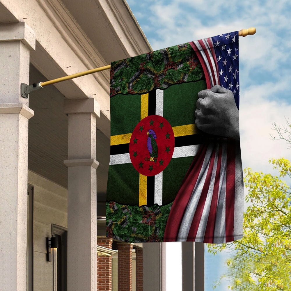 Hand Pulling American Flag Dominica American Flag Dominican Root ...