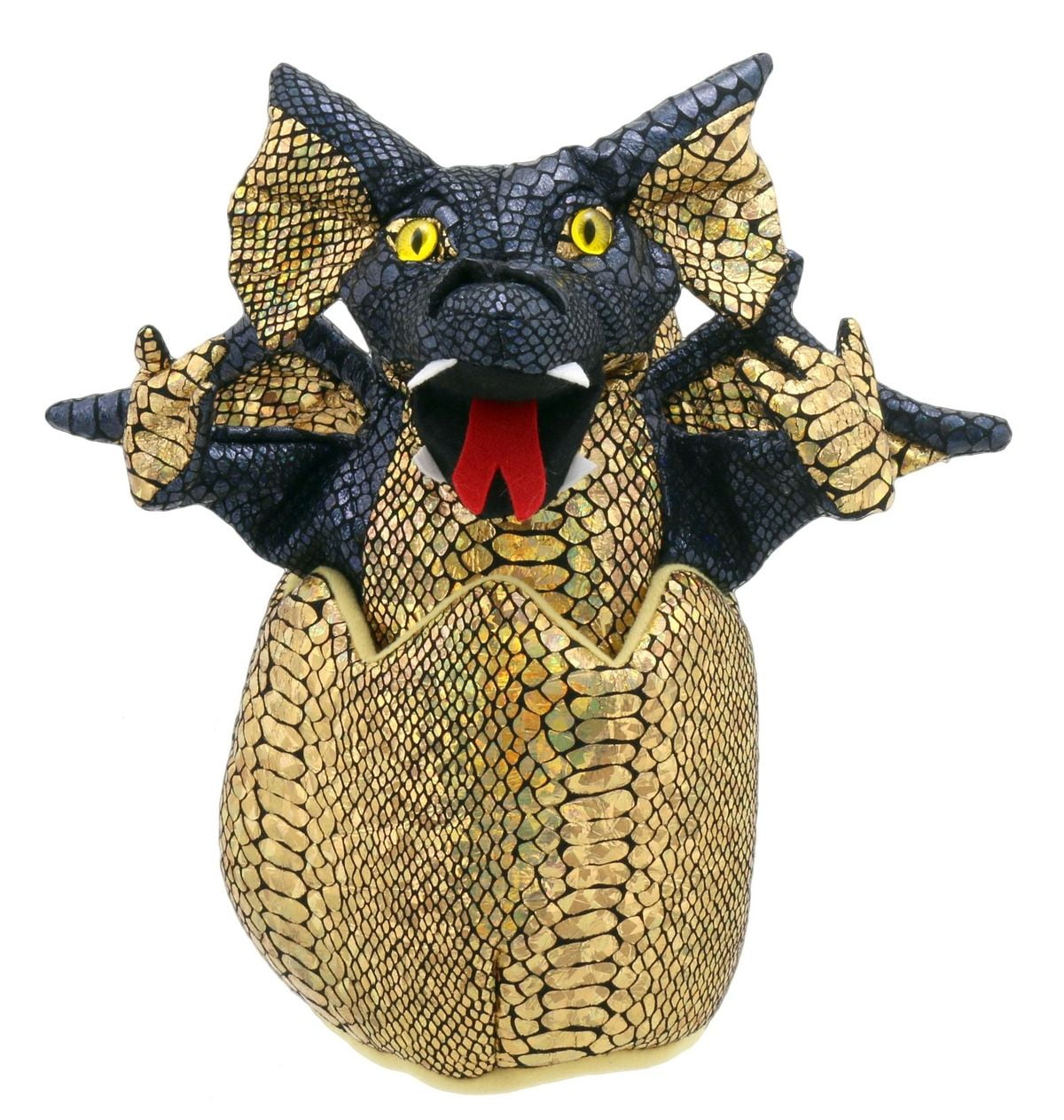 Puppet Company Baby Dragon Plush Toy, Black, Soft Doll with Wings and ...