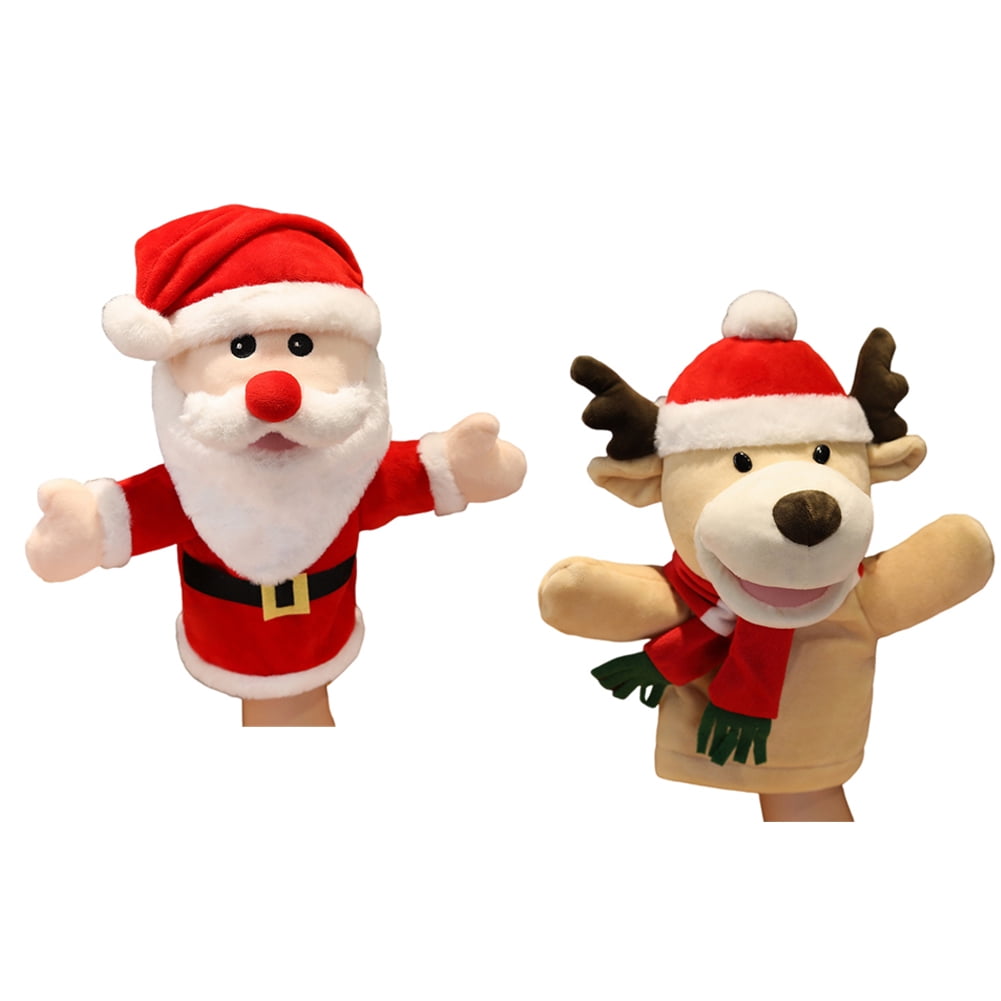 Hand Puppet Festive Christmas Hand Puppet Open Mouth Plush Toy Role ...