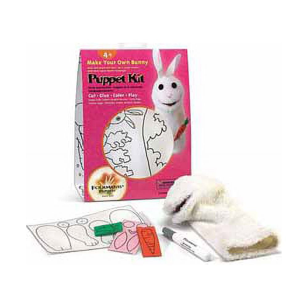 Folkmanis Hand Puppet Kit - Bunny Full Body, Soft Micro-Fiber Doll ...