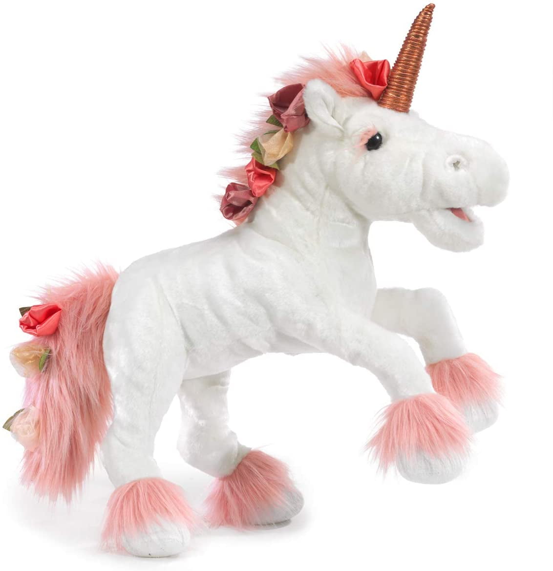 Hand Puppet - Folkmanis - Unicorn Music Box New Soft Doll Plush 3161 ...