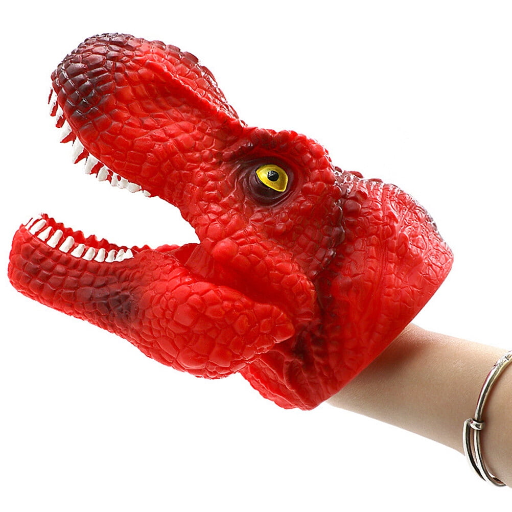 Hand Puppet Silicone Realistic Dinosaur Hand Puppet(Red) - Walmart.com