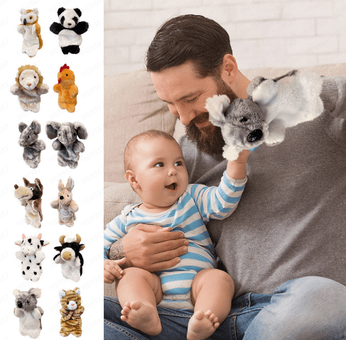 Hand Puppets Plush Animal Toys, Finger Puppets for Boys and Girls ...