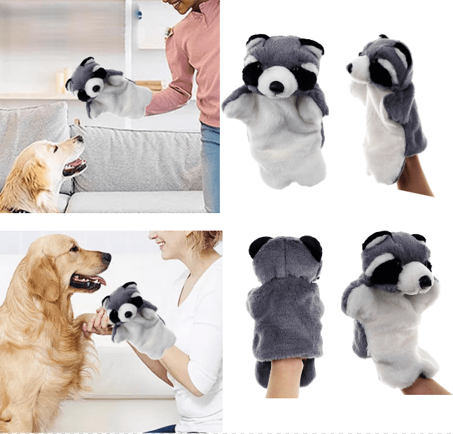 Hand Puppets Plush Raccoon Stuffed Animals Toys Imaginative Pretend ...