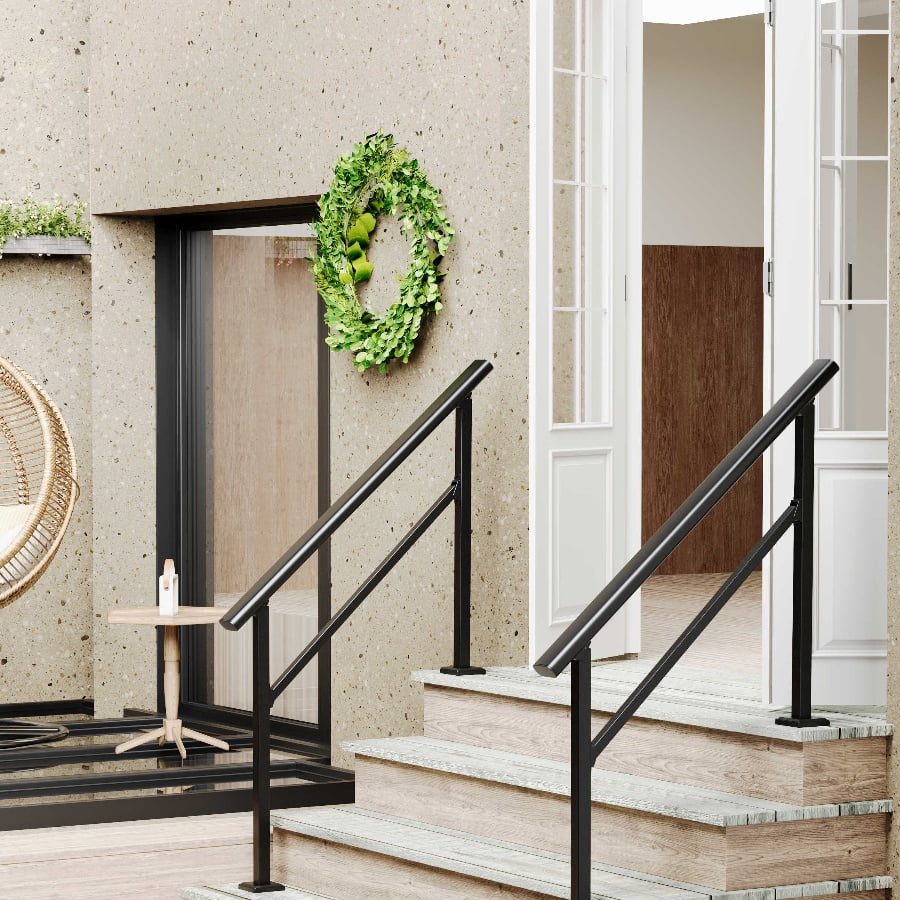 Hand Rails for Outdoor Steps, 2/3/4/5/6 Steps Handrail & Indoor Stair ...