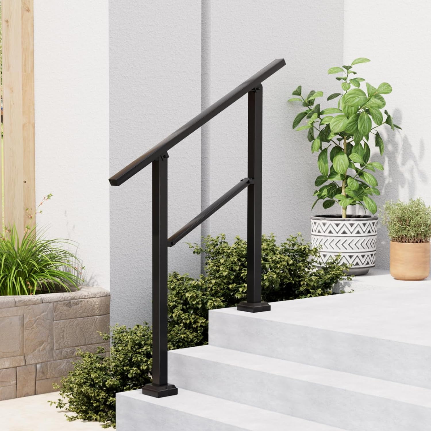 Hand Rails for Outdoor Steps,2-3 Step Railing for Stairs,Adjustable ...