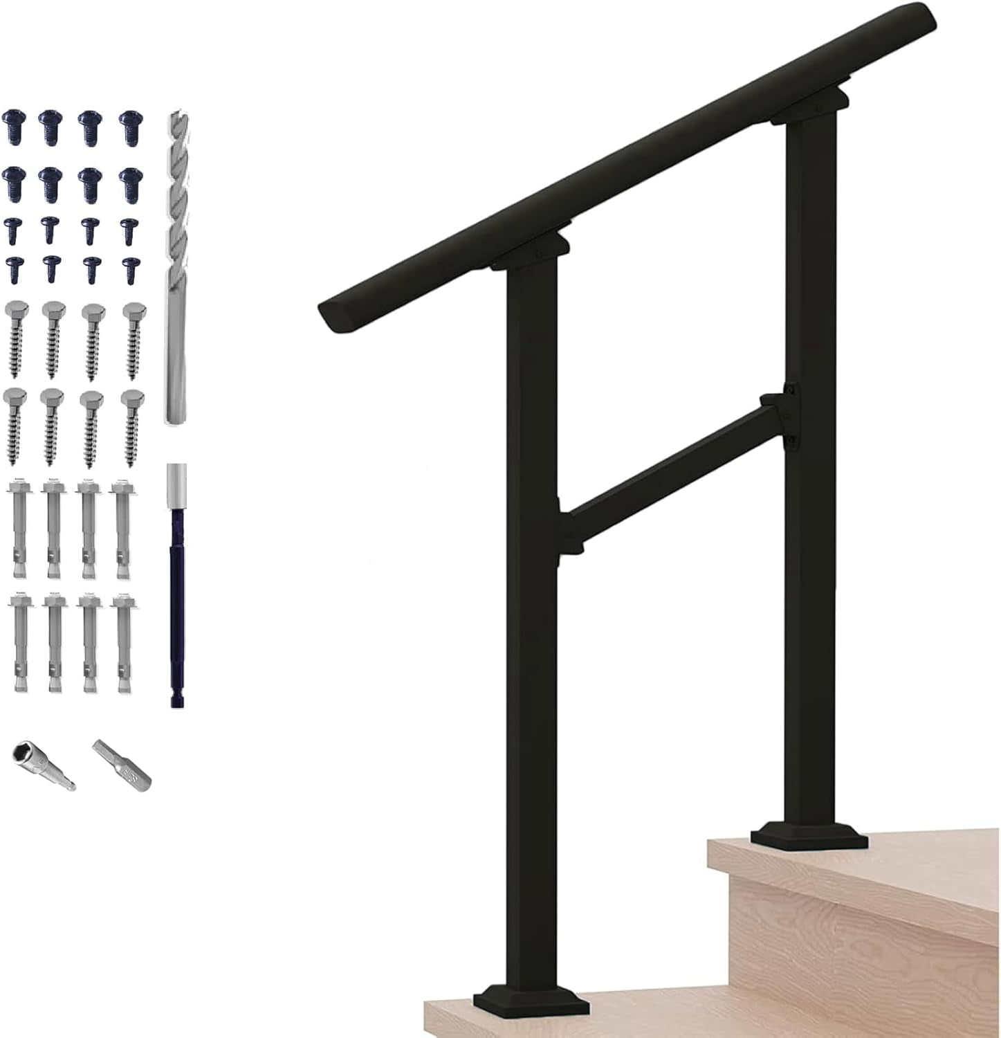 Hand Rails for Outdoor Steps,2 Step Stair Handrail & Indoor Stair ...