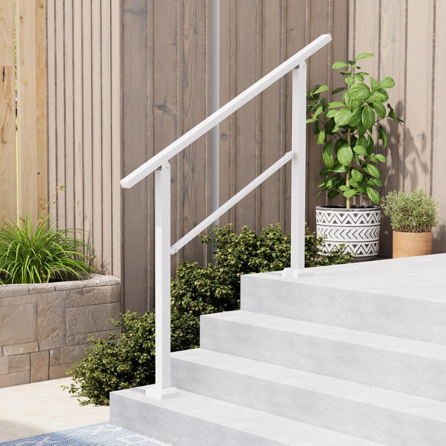 Hand Rails for Outdoor Steps,3-4 Step Railing for Stairs,Adjustable ...