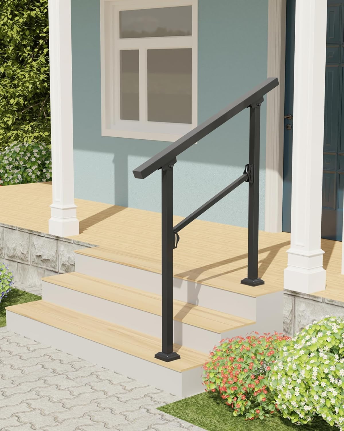 Hand Rails for Outdoor Steps, 3 Step Handrail, Stair Railing Indoor ...