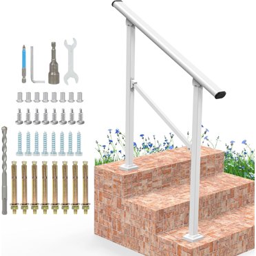 SPECSTAR 2-Pack Galvanized Steel Hand Rails for Outdoor Steps – 13.5 ...