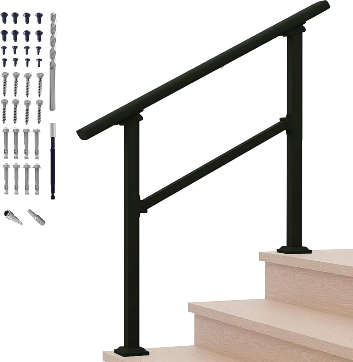 Hand Rails for Outdoor Steps,3 Step Stair Handrail & Indoor Stair ...
