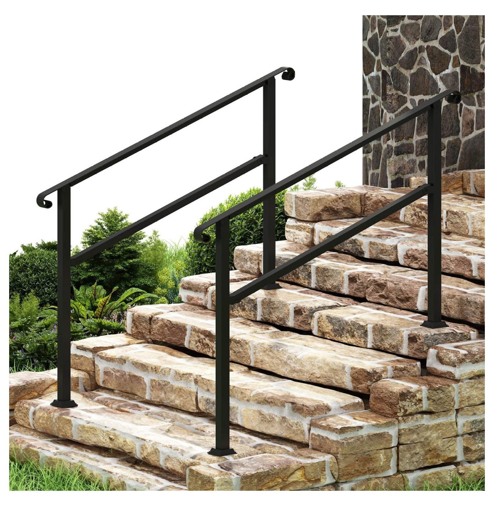 Hand Rails for Outdoor Steps Set of 2, Deck Porch Railing Kit, 3 Step ...