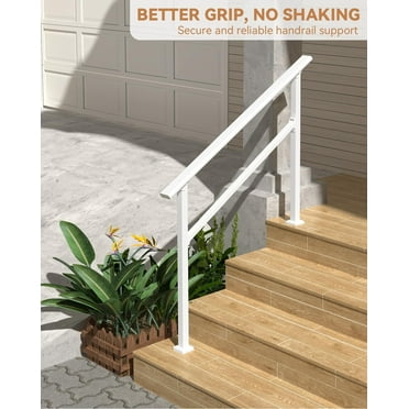 Hand Rails for Outdoor Steps,2 Step Stair Handrail & Indoor Stair Railing Kit， Railings for ...