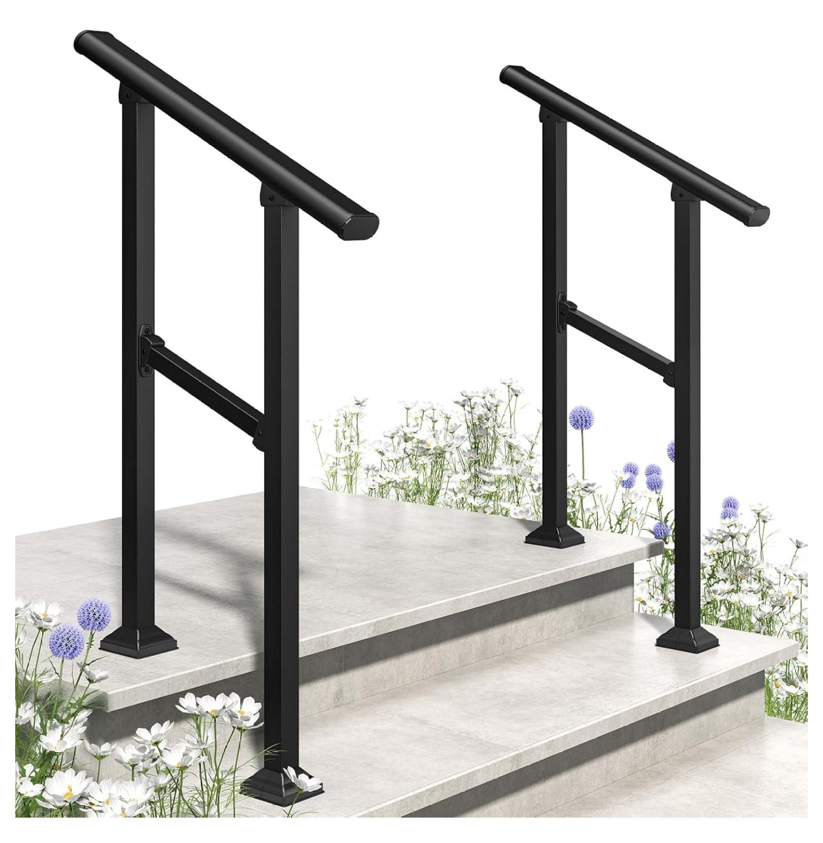 Hand Rails for Outdoor Steps, 2 Step Handrail 2 Pack, Outdoor Handrail ...