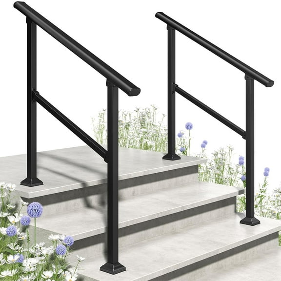Hand Rails for Outdoor Steps, 2 Step Handrail 2 Pack, Outdoor Handrail ...