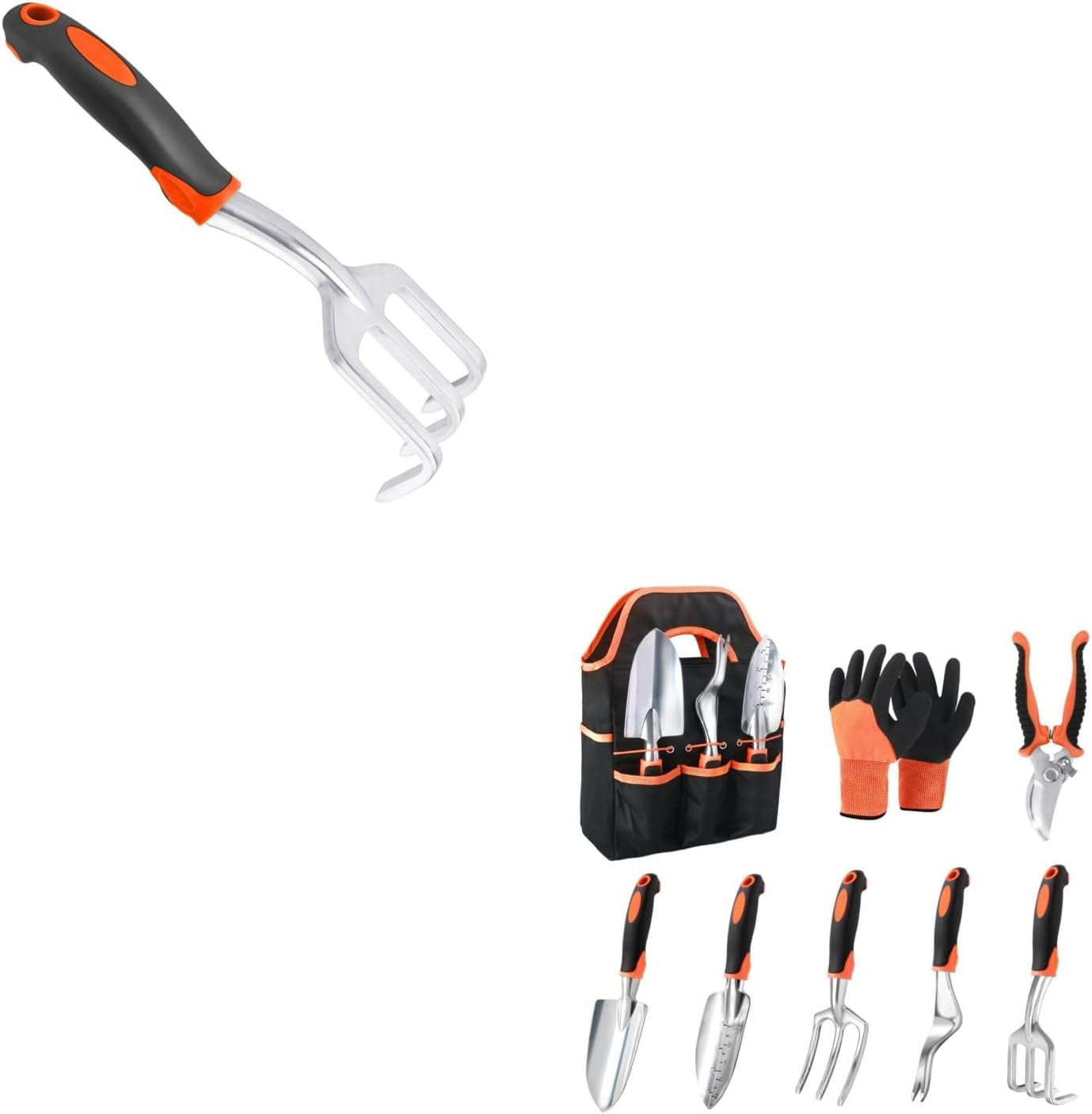 Hand Rake Garden Tool, Heavy Duty Hand Cultivators for Gardening ...