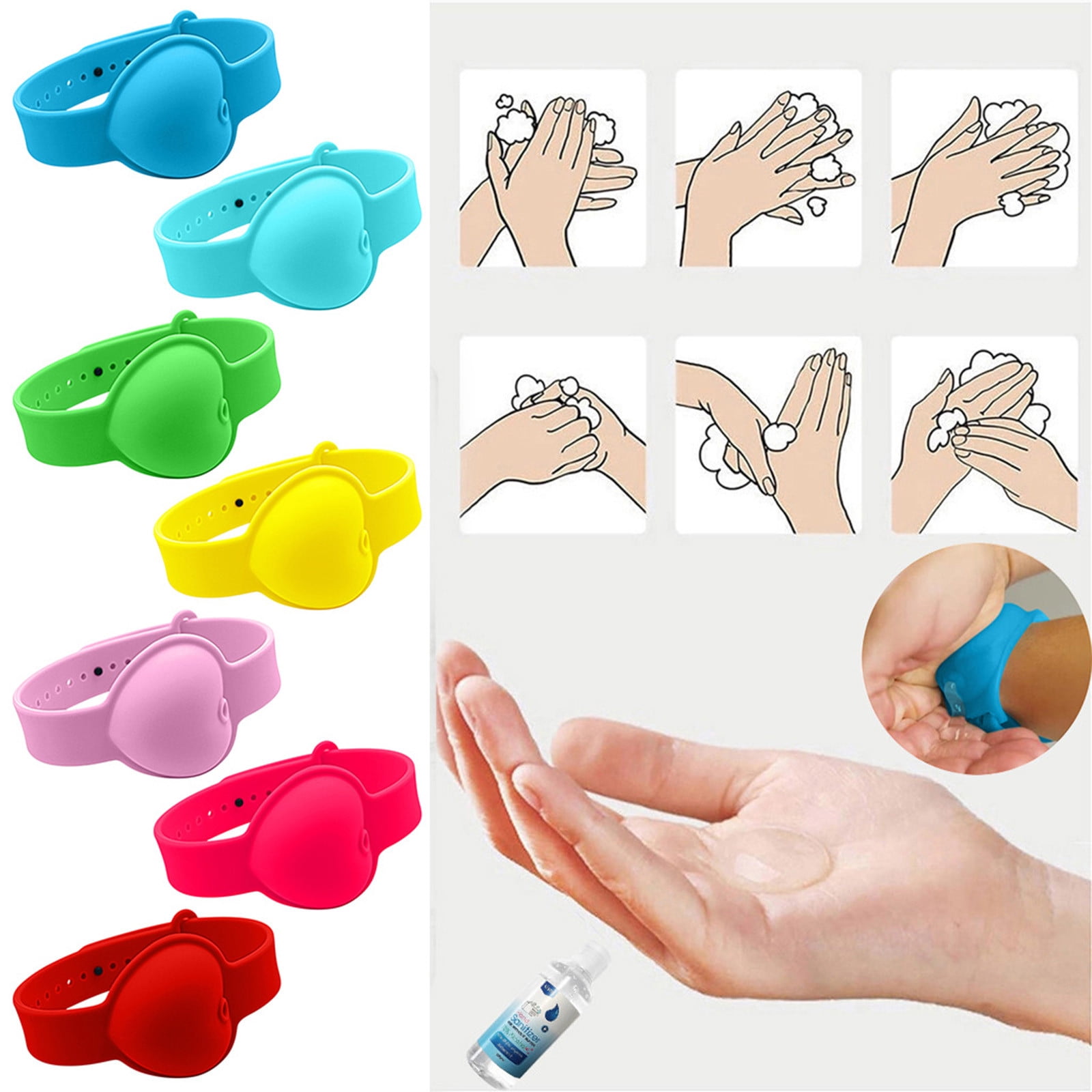 Hand Sanitizing Dispenser Wristband, Portable Hand Wash Bottle ...