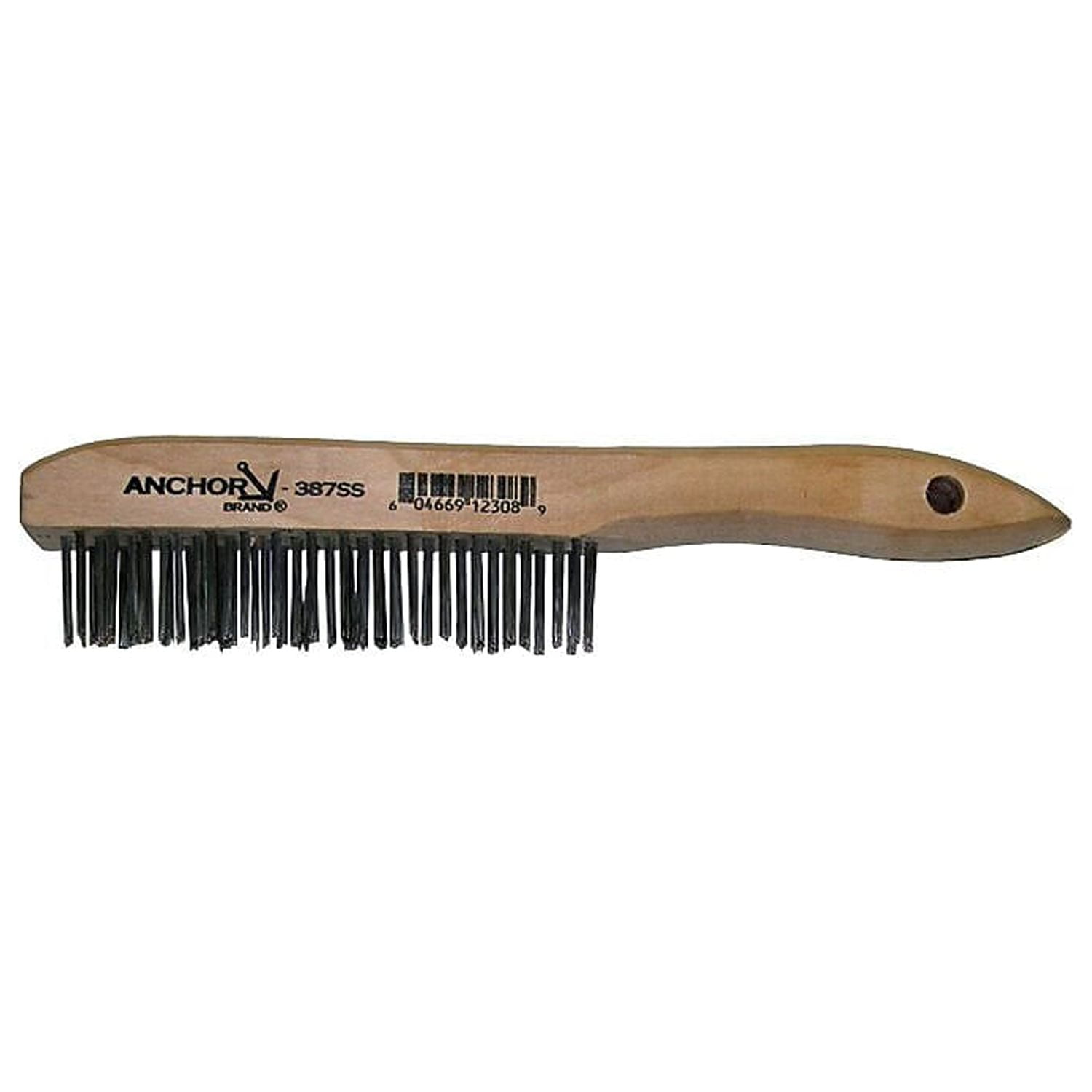 Hand Scratch Brush, 4 X 16 Rows, Stainless Steel Bristles, Shoe Wood ...