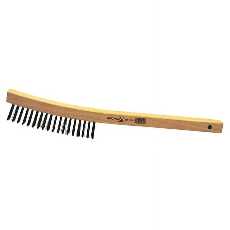 Hand Scratch Brush, 4 X 18 Rows, 0.012 In Steel Fill, Curved Handle ...