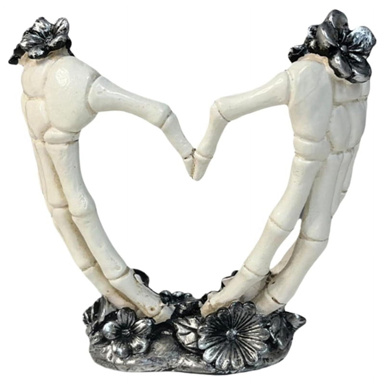 Hand Sculpture Skeleton Hand Heart Finger Gesture Resin Gothic ...