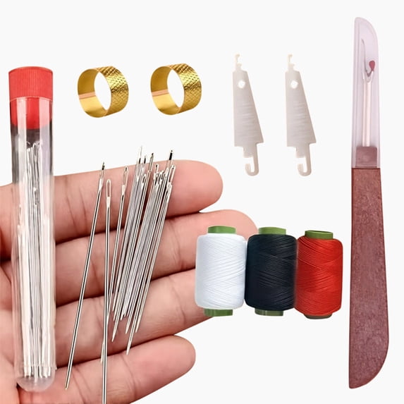 Hand Sewing Tools Kit for Quilting - 25 Needles, Thread Spools ...