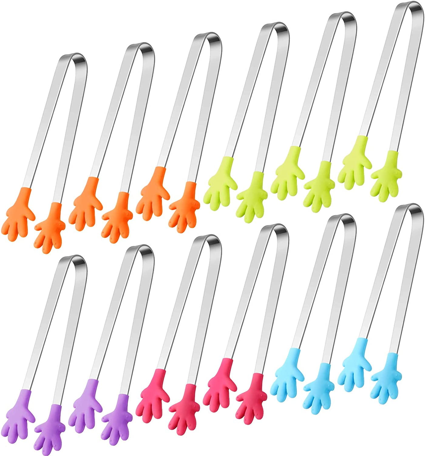 Hand Shape Silicone Tongs Mini Small Tiny Kitchen Tongs for Food Sugar ...