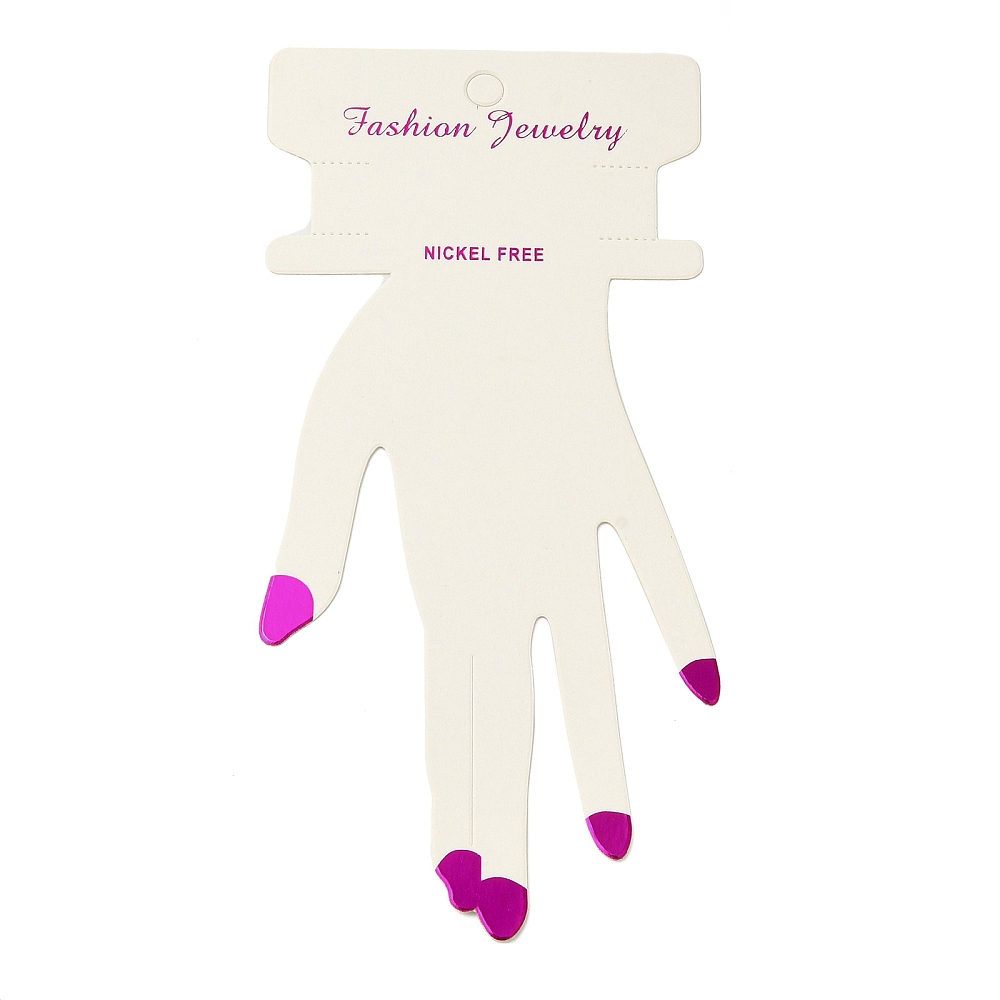 Hand Shaped Cardboard Paper Bracelet Display Cards WhiteSmoke 17.5x8 ...
