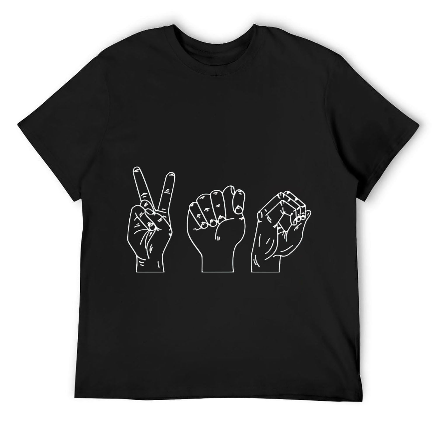 Hand Sign For Deaf People Sign Language Hands ASL short Sleeve T-Shirt ...