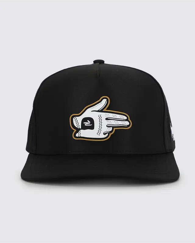 Hand Sign Leather Patch Hat, Unique Snapback Cap with Bold Graphic ...