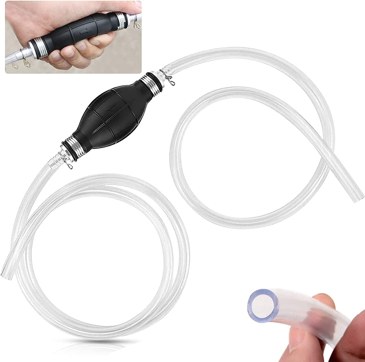 Hand Siphon Pump, Manual Transfer Pump With 2M Fuel Hose Manual Siphon ...