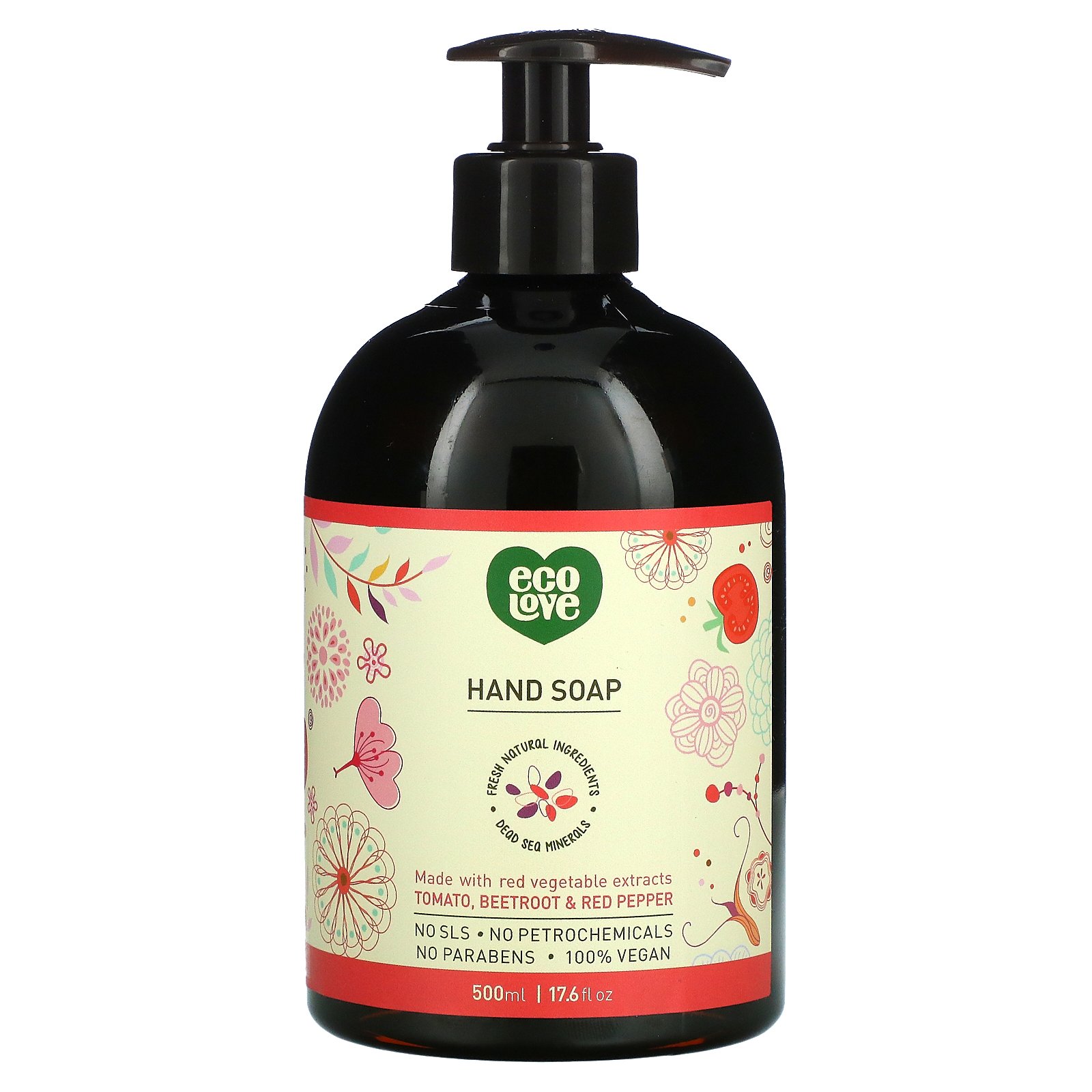 Hand Soap, Tomato, Beetroot & Red Pepper, 17.6 fl oz (500 ml), Eco Love ...