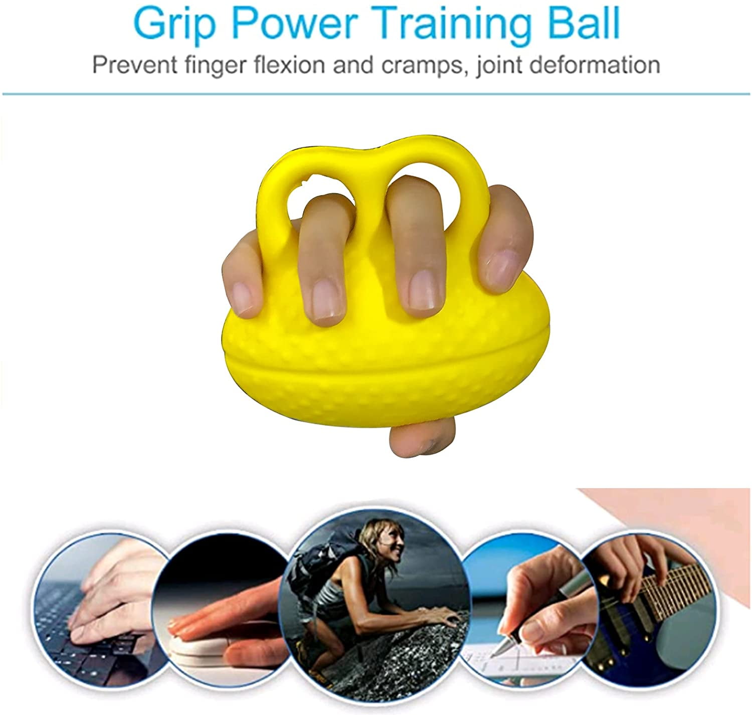 Hand Squeeze Ball, Finger Exerciser Hand Grip Strength Trainer, Build ...