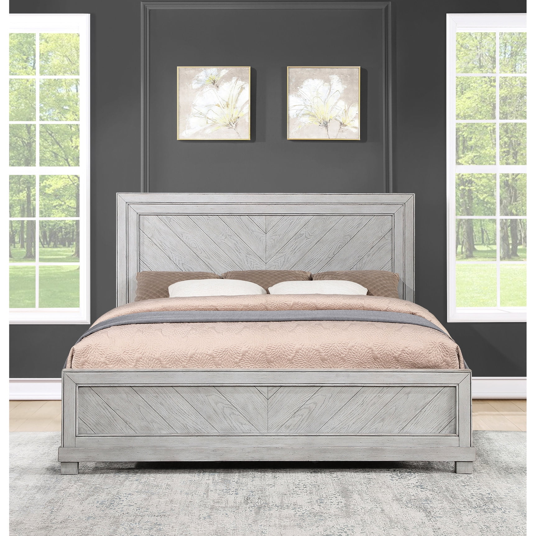 Hand - Stained Natural Finish - Center Support - Bedroom Arrangement ...