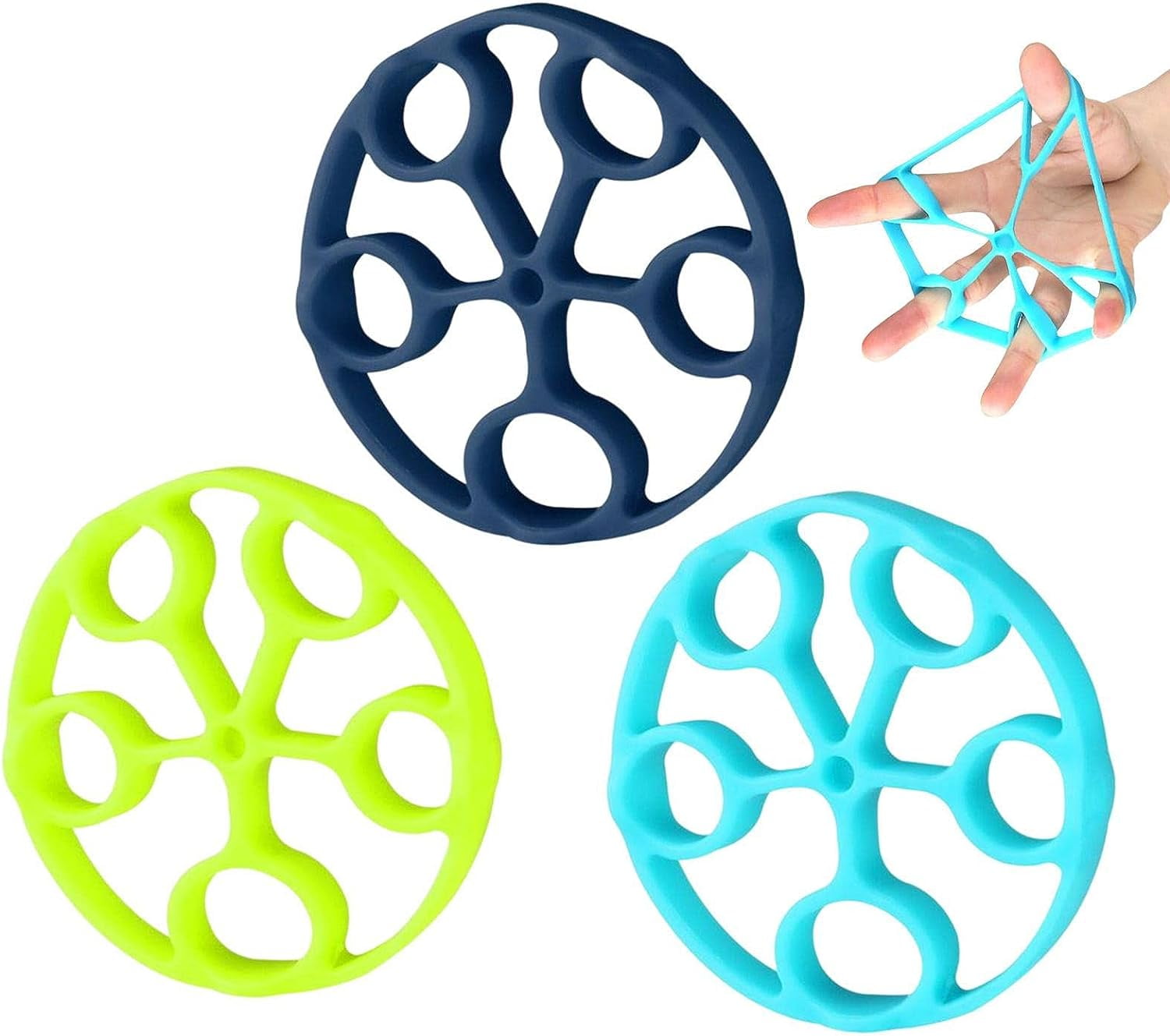 Hand Strengthener - Silicone Finger Stretcher,Five-Hole Hand Trainer ...