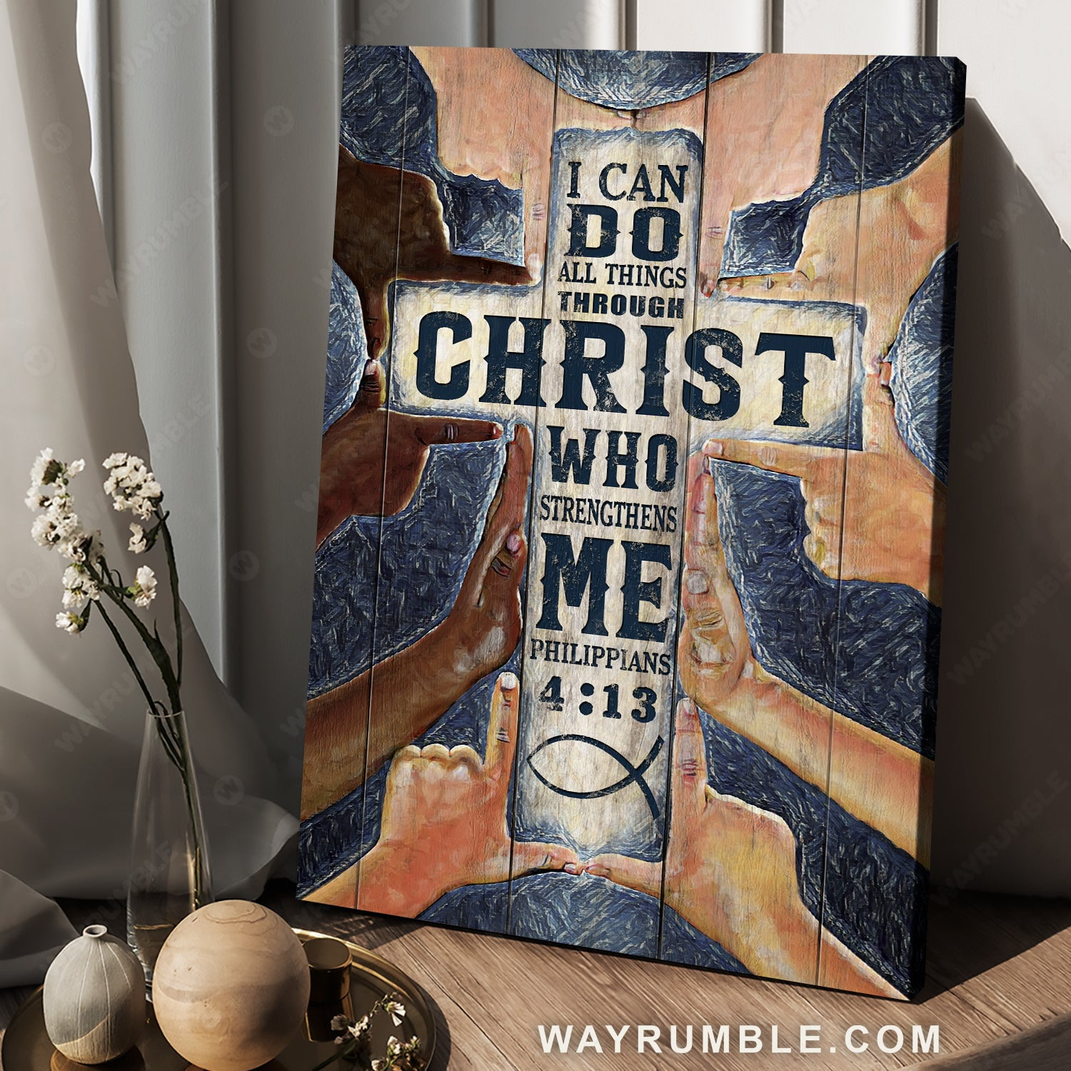 Hand Sym.Bol, Unique Cross, I Can Do All Things Through Christ - Jesus ...