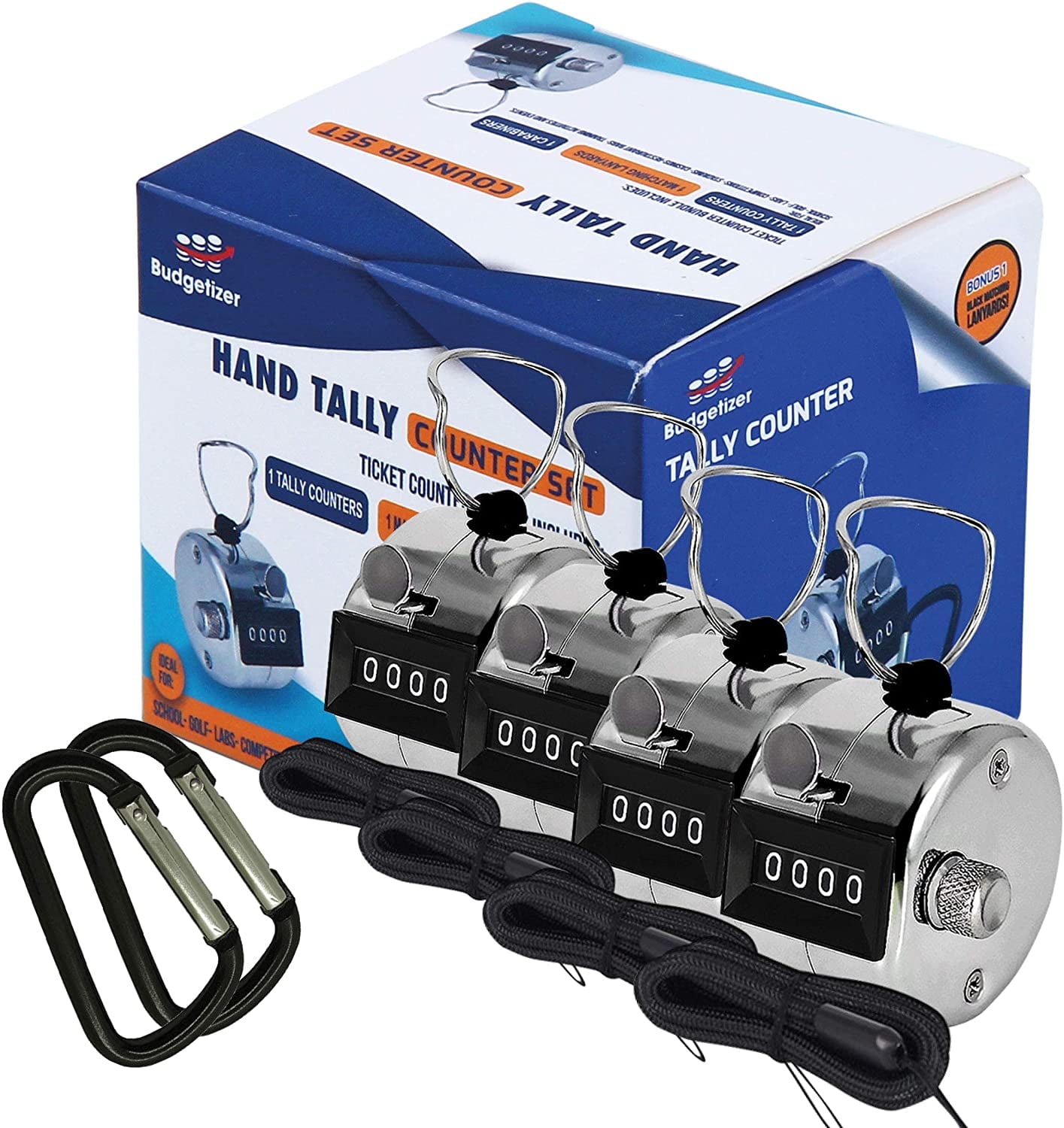 Hand Tally Counter Clicker–1 and 4 Pack METAL Handheld People Pitch ...