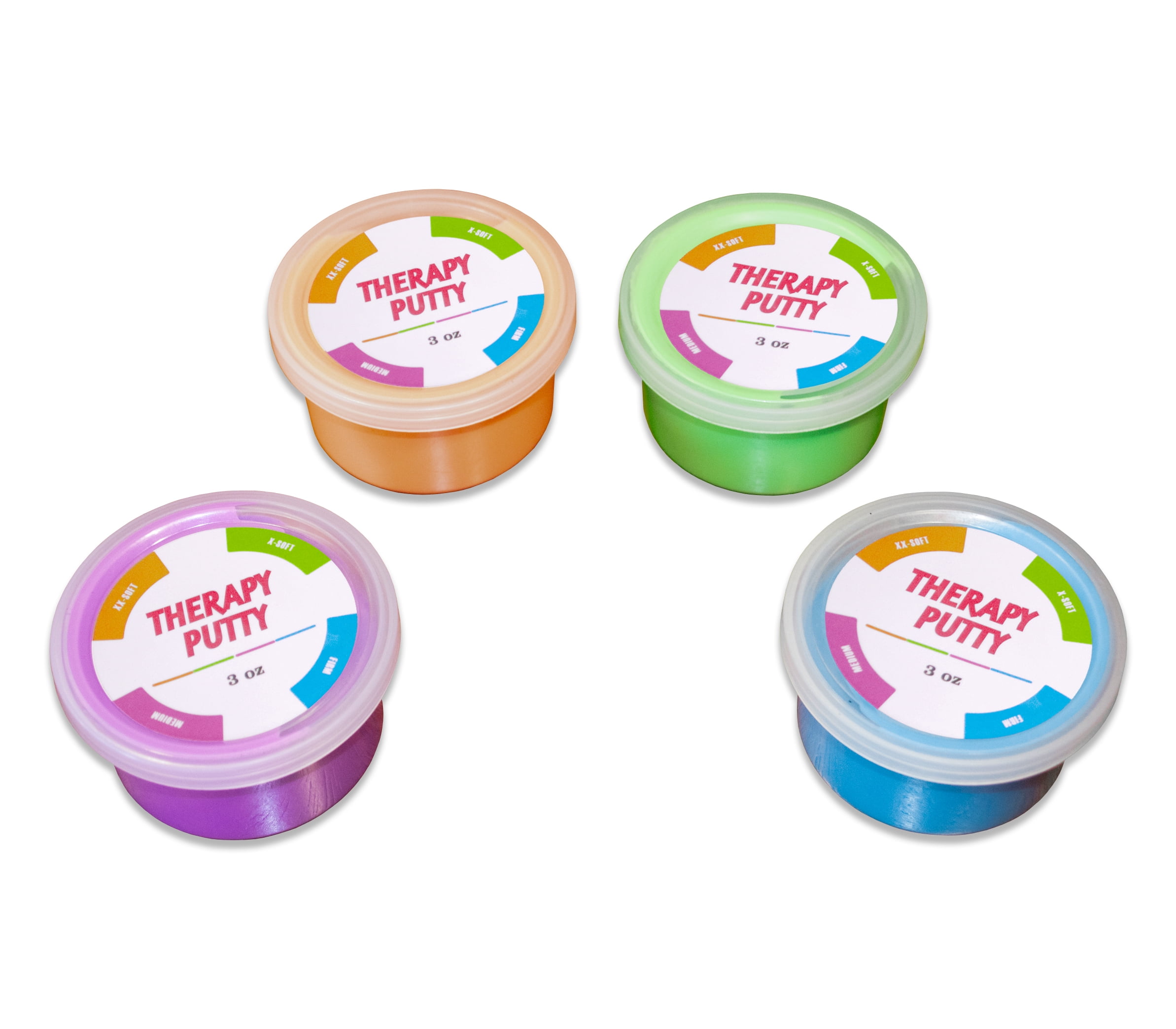 Hand Therapy Putty - 3 Ounce Container Set of 4 Colors & Resistance ...