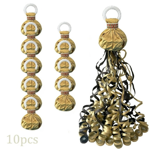Hand Throw Streamers 10 Pcs Poppers No Mess Confetti for Party Decor ...