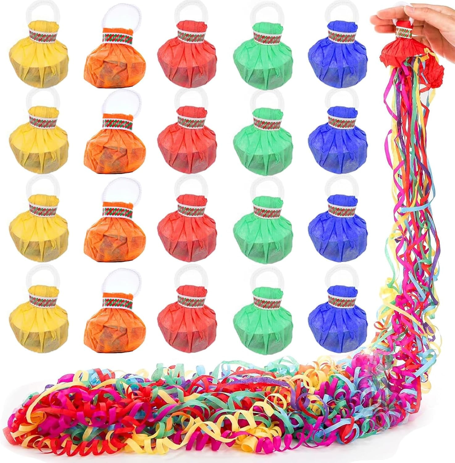 Hand Throw Streamers,No Mess Confetti Streamers,Paper Fireworks for ...