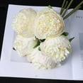 Hand-Tied Artificial Peony Bouquet, 5 Silk Flowers in North American ...