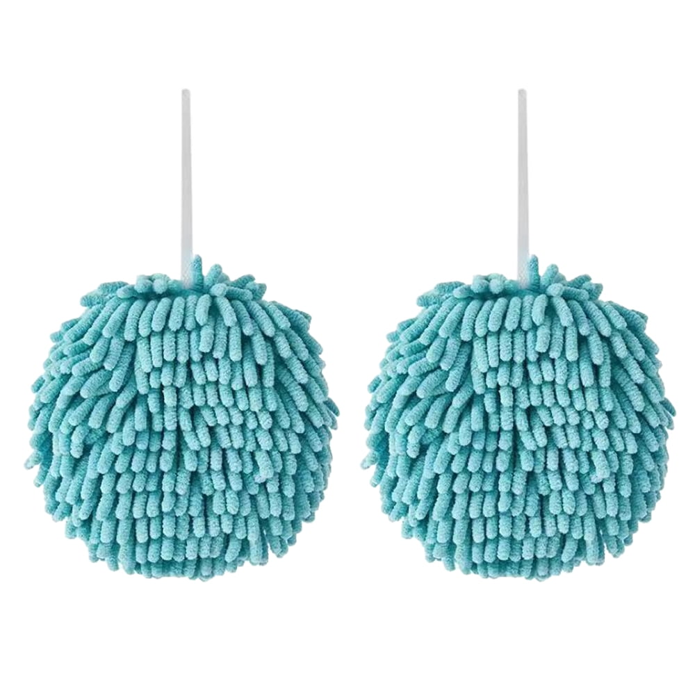 Hand Towel, Bathroom Fluffy Microfiber Decorative Ball Towels with Loop ...
