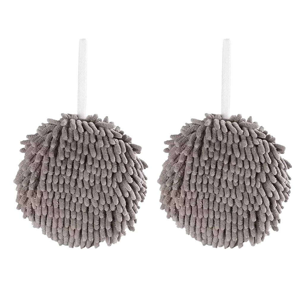 Hand Towel, Bathroom Fluffy Microfiber Decorative Ball Towels with Loop ...