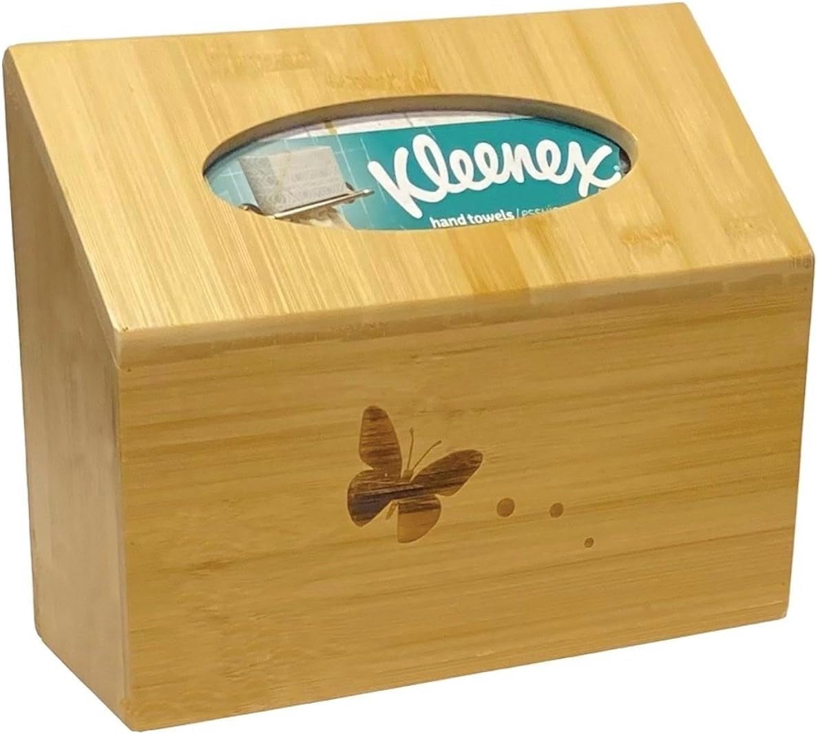 Hand Towel Box Cover with Sloped Top - Natural Bamboo with - Minimalist ...