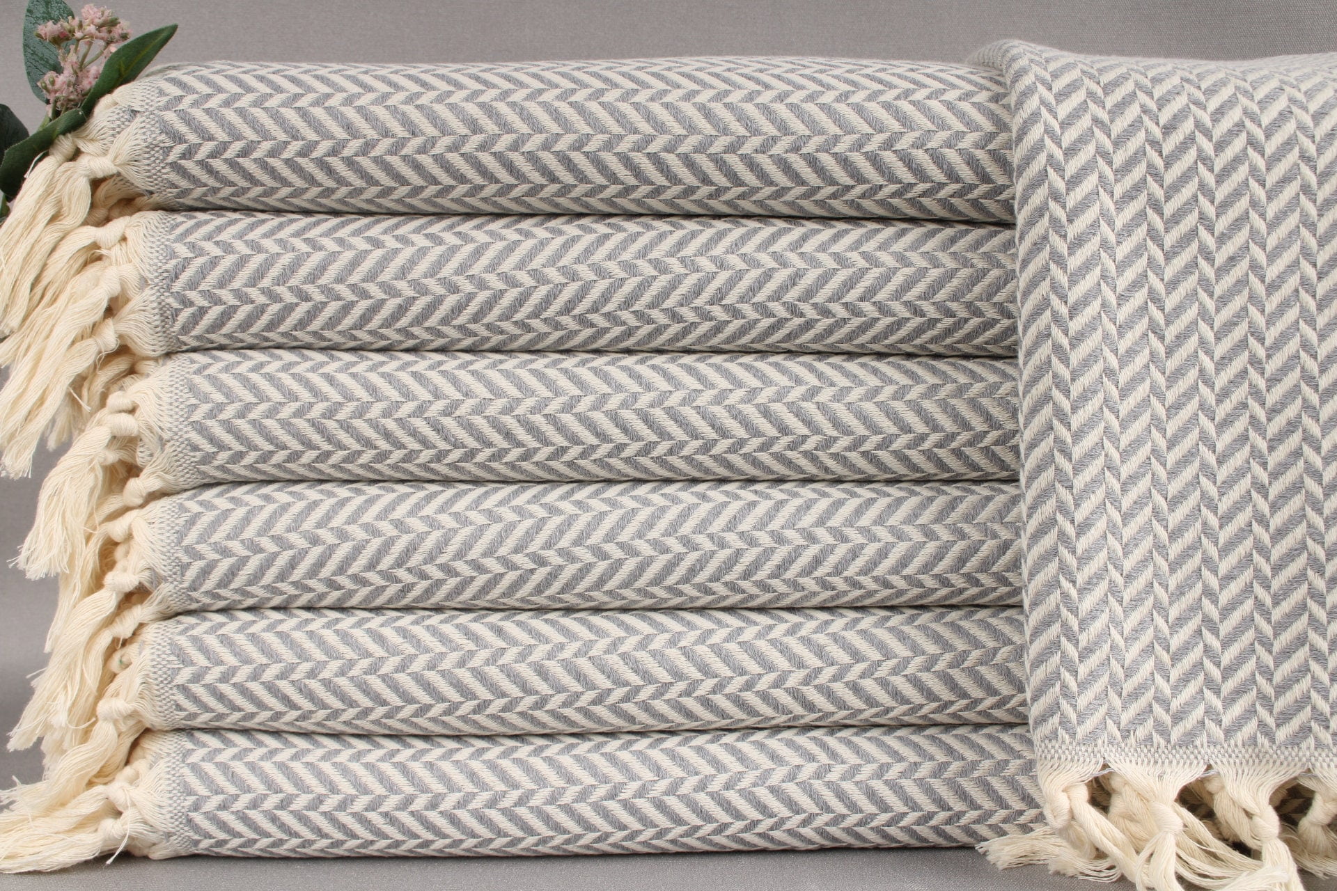 Hand Towel, Monogrammed Tea Towel, Dark Gray Towel, Chevron Towel ...