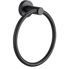 VIVEFOX Round Matte Black Towel Ring - Wall Mount, Heavy Duty Stainless ...