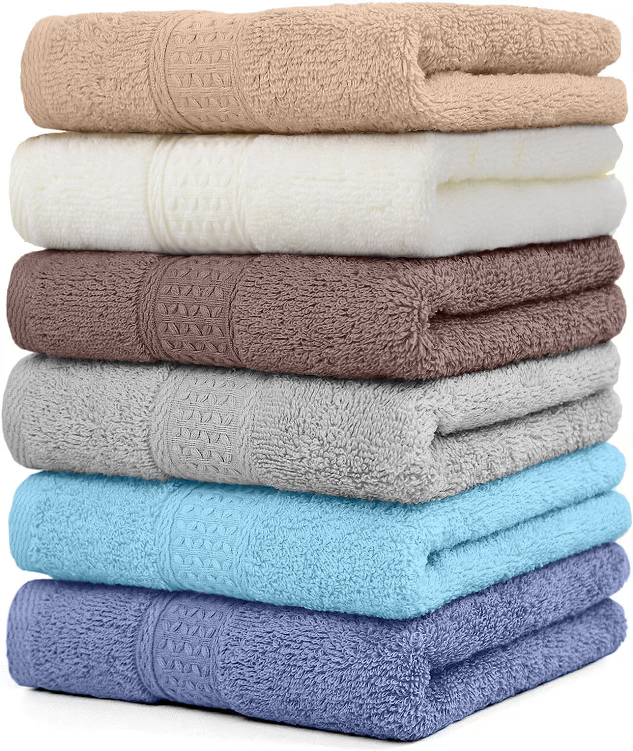 Hand Towels Set, 100% Cotton Quick Dry Soft Hand Shower Towels brown ...