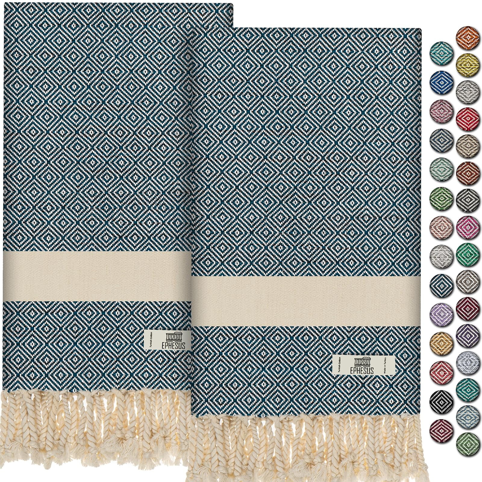 Hand Towels - Set of 2 | 18" x 30" - Decorative Turkish Hand Towel for ...